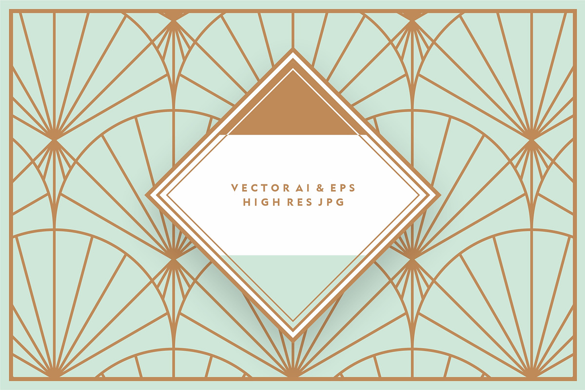 Fish Scale Art Deco Patterns, a Pattern Graphic by tifftuff