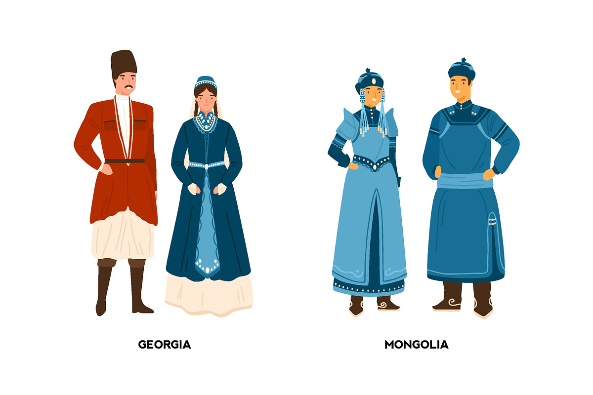 People in national costumes, a Person Illustration by Good Studio