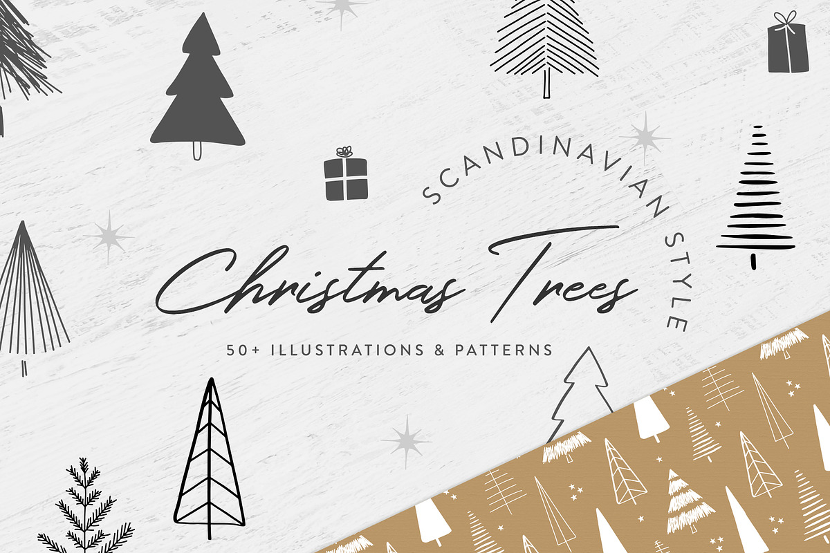 Scandinavian Christmas Trees & More, an Illustration by amber&ink