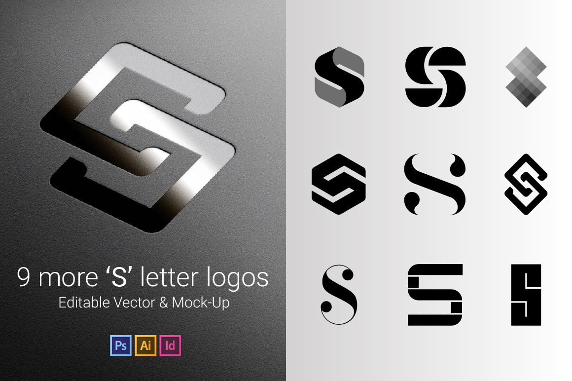 9 S Letter Logos - Vector & Mock-Up