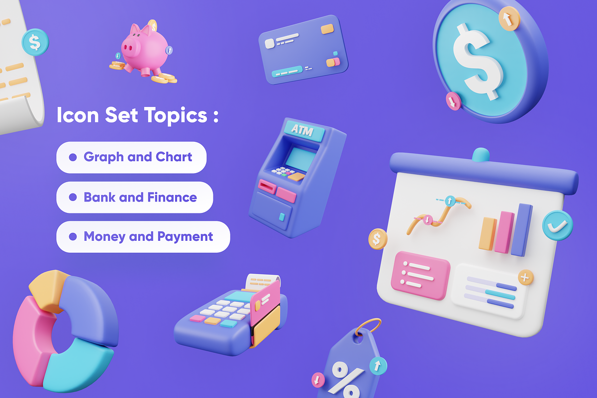 Financially - Financial 3D Icon Set | Creative Market