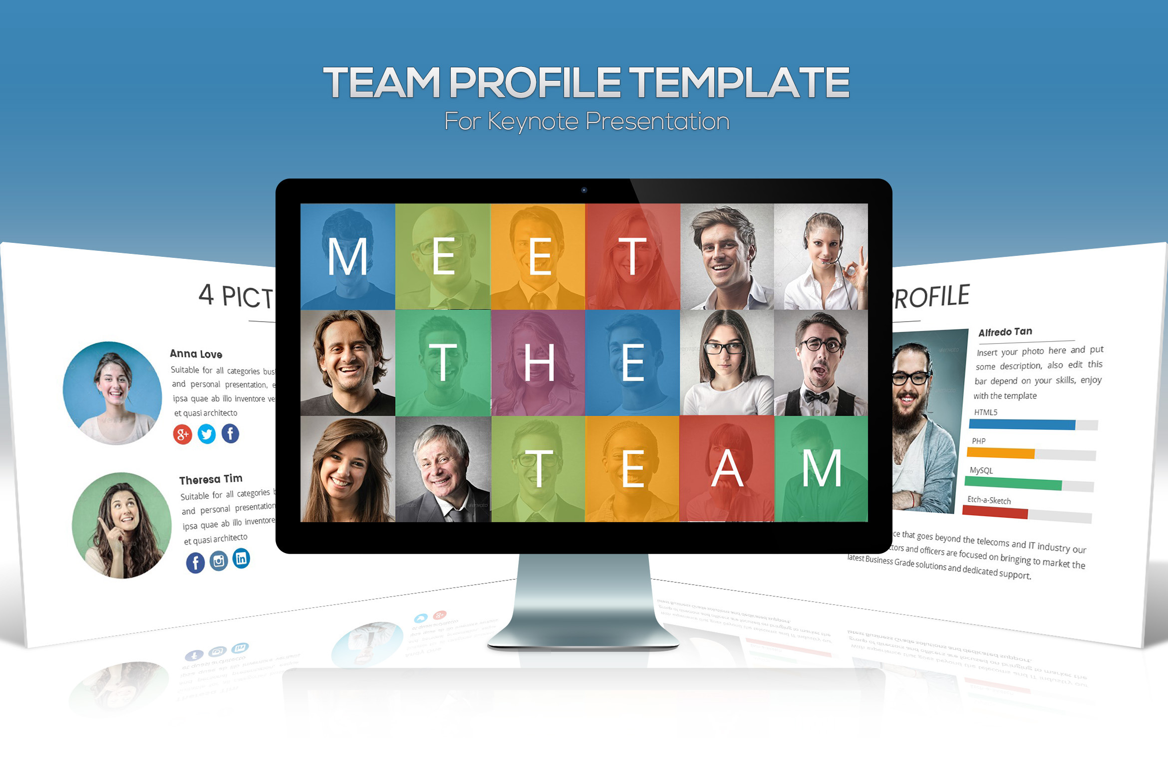 Team Profile Template for Keynote, a Presentation Template by SlideFactory