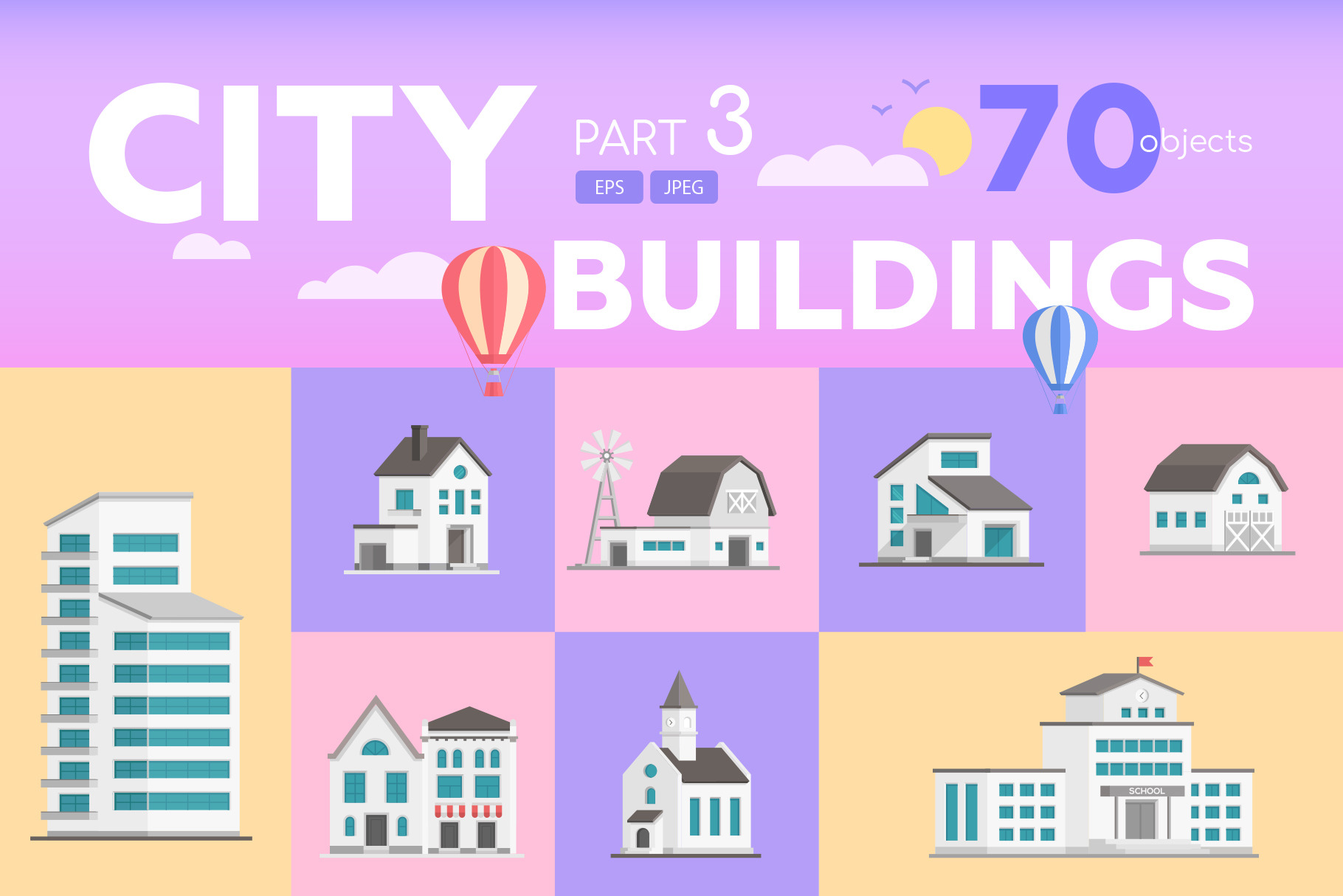 City Buildings Collection, an Outline Icon by Boyko Pictures