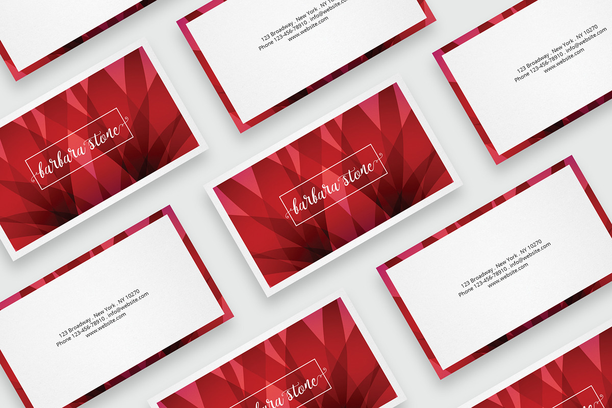 Red business card template, a Business Card Template by AgataCreate