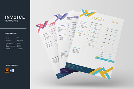 Creative Invoice Template | Stationery Templates ~ Creative Market