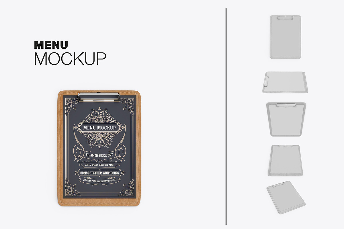 Leather Menu Board Mockup, a Product Mockup by OneVectorStock ...