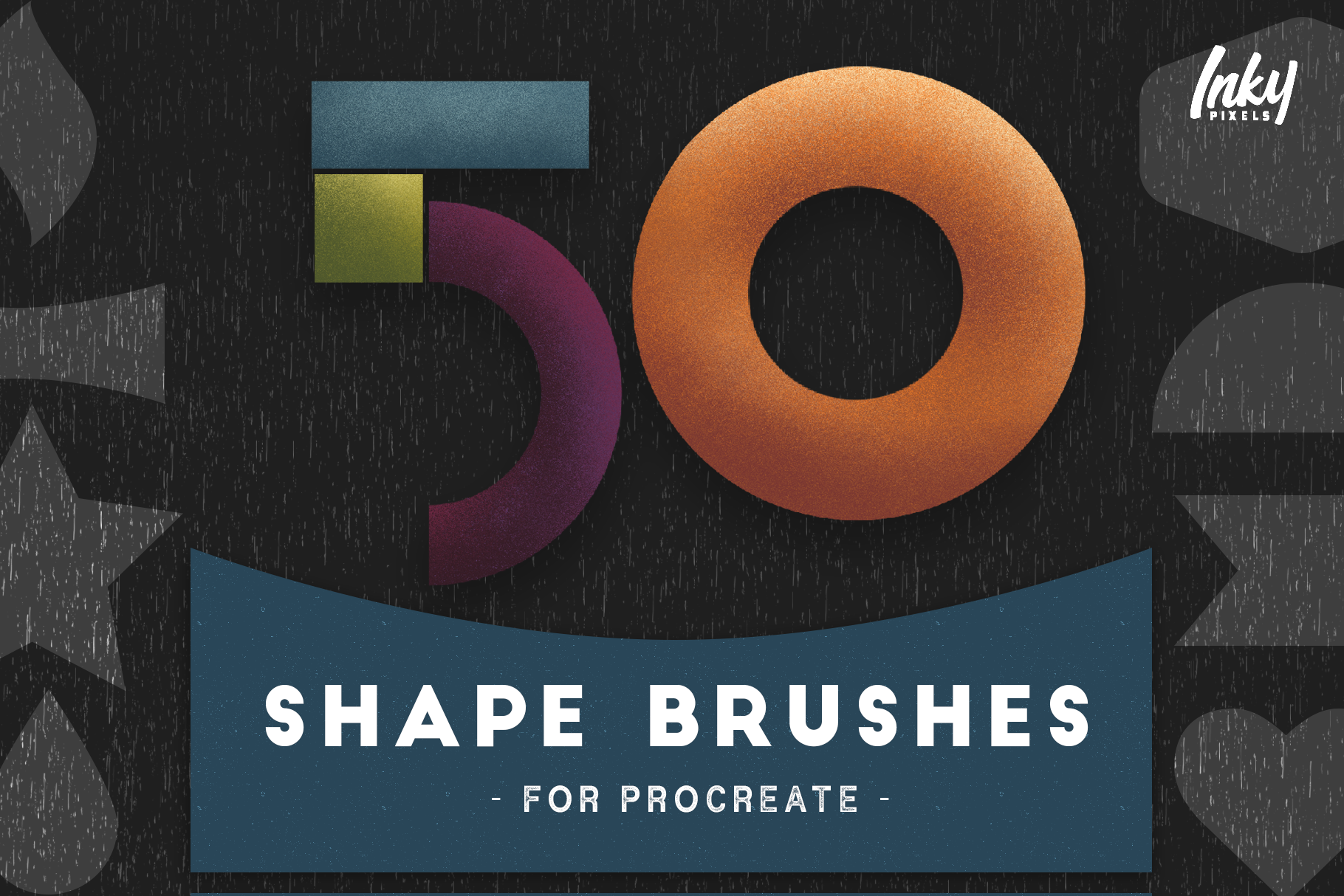 50 Shape Brushes for Procreate, a Brush Add-On by Inky Pixels