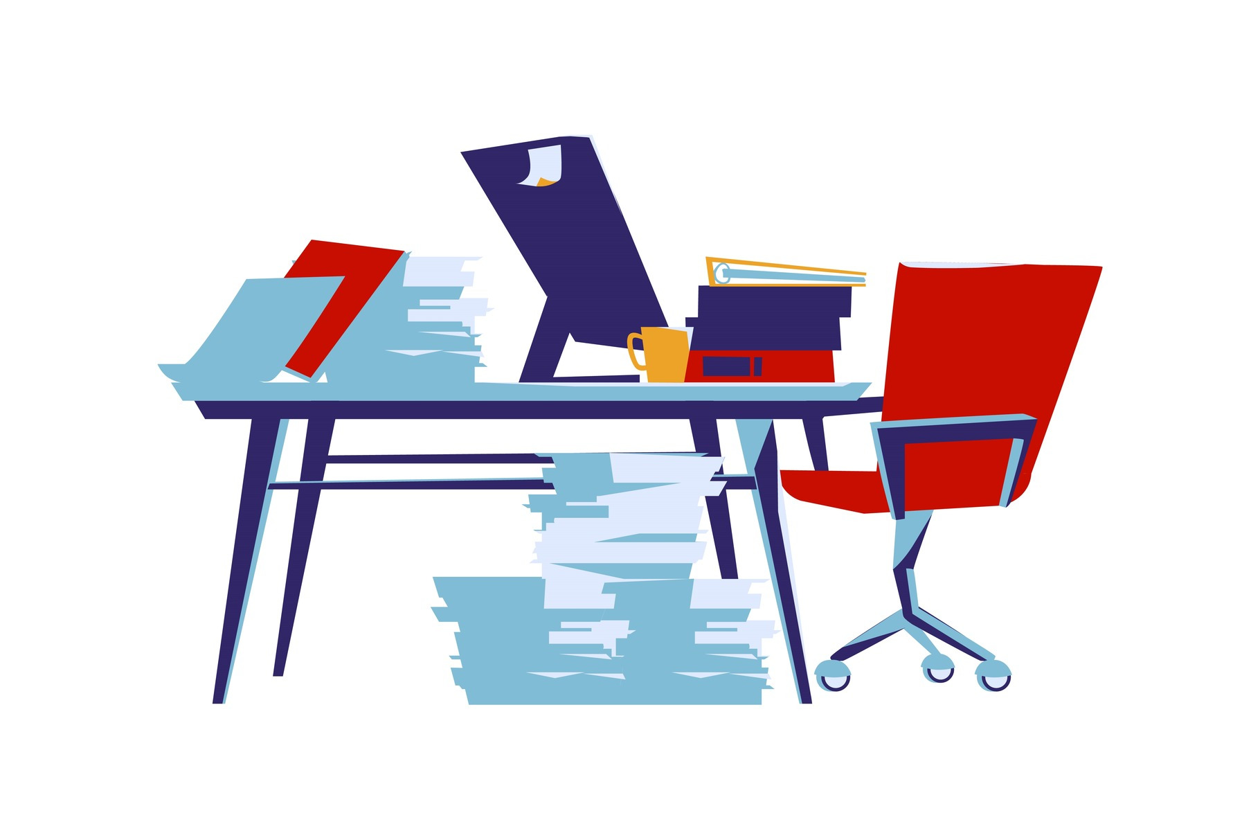 Office interior, workplace isolated, a Work Illustration by art PVP ...