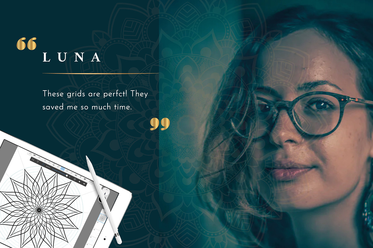 Procreate Mandala Creator Template, a Brush Add-On by Delightful Design