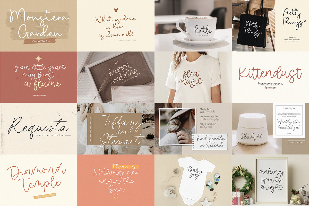 20 Exclusive Monoline Font Bundle, a Handwritten Font by Timurtype