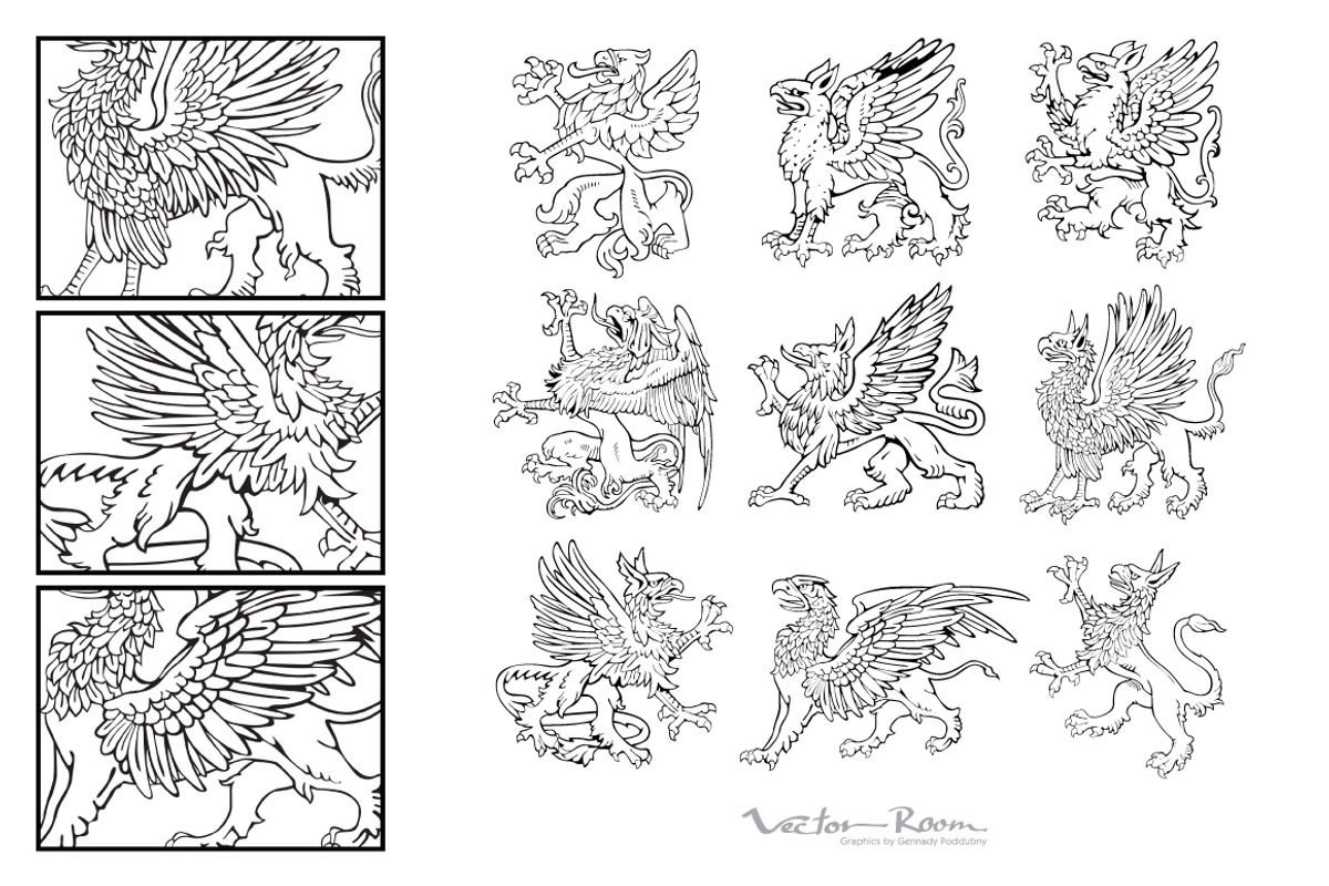 Heraldic Monsters Vol. V, an Illustration by Vector Room