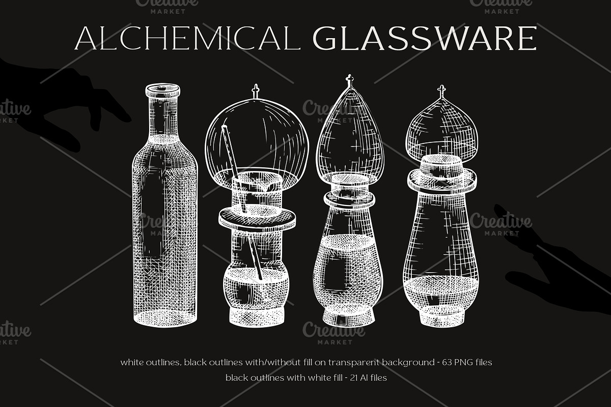 Alchemy set. Magical Symbol Collection