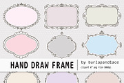 Hand draw frames pastel color, an Illustration by burlapandlace