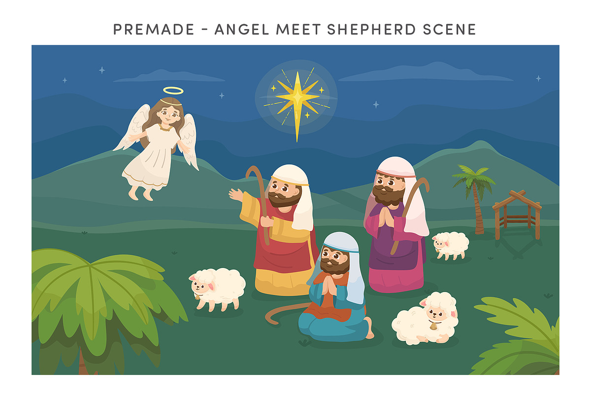 Christmas Nativity Vector, an Object Graphic by DesignerCandies