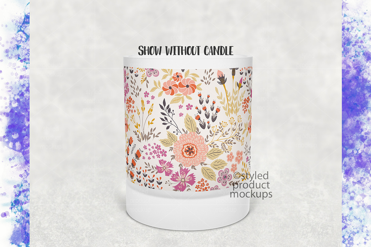Dye sublimation frosted glass candle, a Product Mockup by ...
