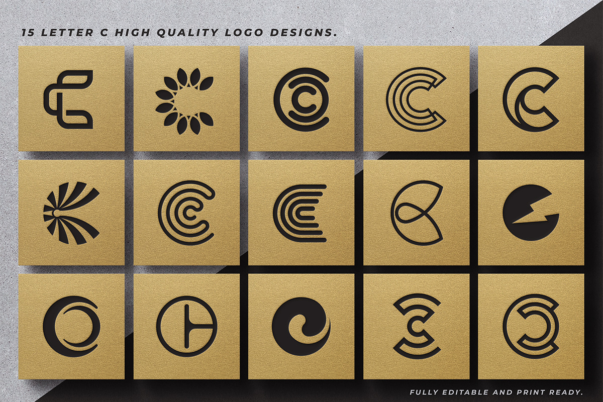 C Letter Logo Bundle Monogram Set, a Branding & Logo Template by ...