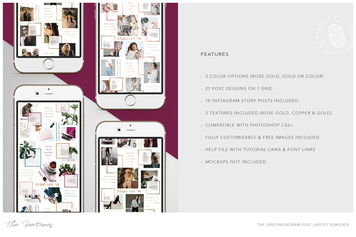 THE GRID | Instagram Posts Layout, a Social Media Template by Marigold ...