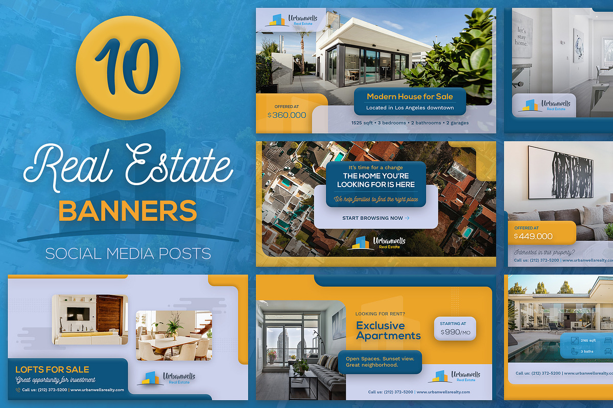 Real Estate Facebook Banners, a Social Media Template by Brandify Studio