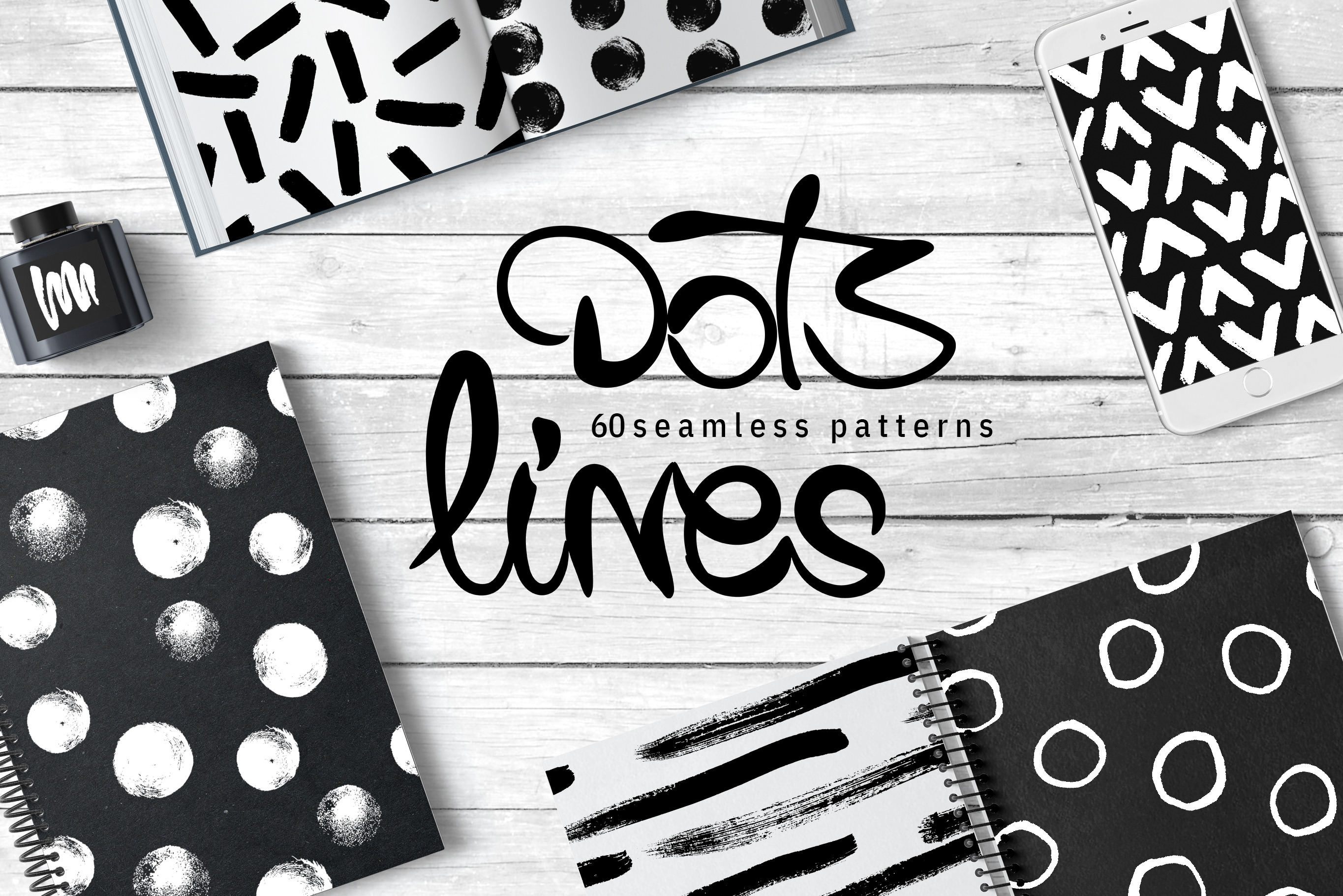 60 Dots&Lines Patterns -Bundle-, a Pattern Graphic by CARROTDESIGN