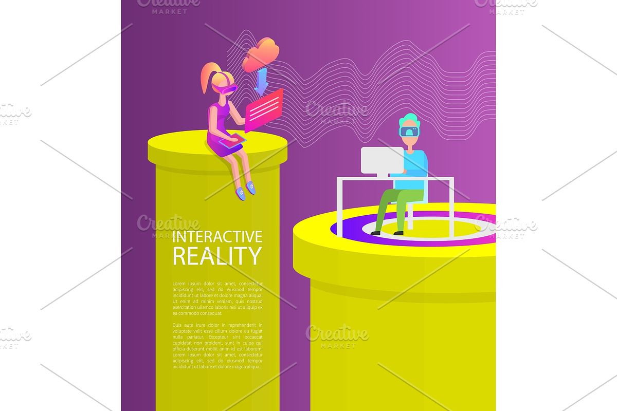 Interactive Reality People Vector, a Technology Illustration by robuart ...