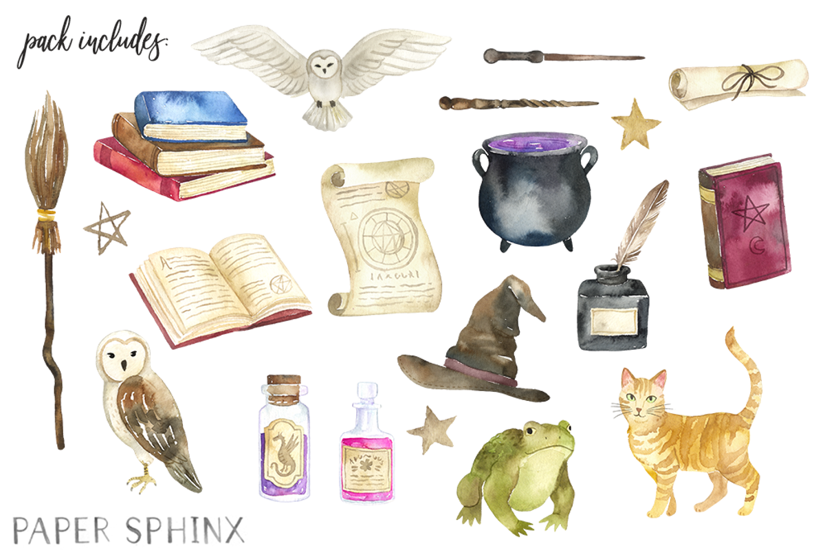 Magic School Clipart Pack, an Education Illustration by PaperSphinx ...