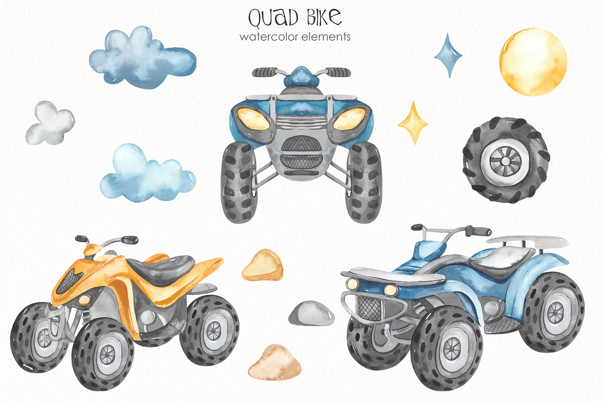 Quad bikes watercolor
