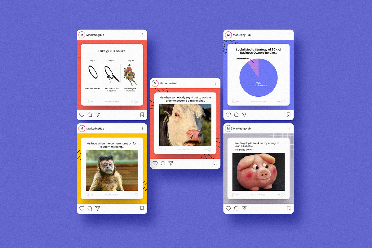 Marketing Memes with Captions, a Social Media Template by AndrewPixel