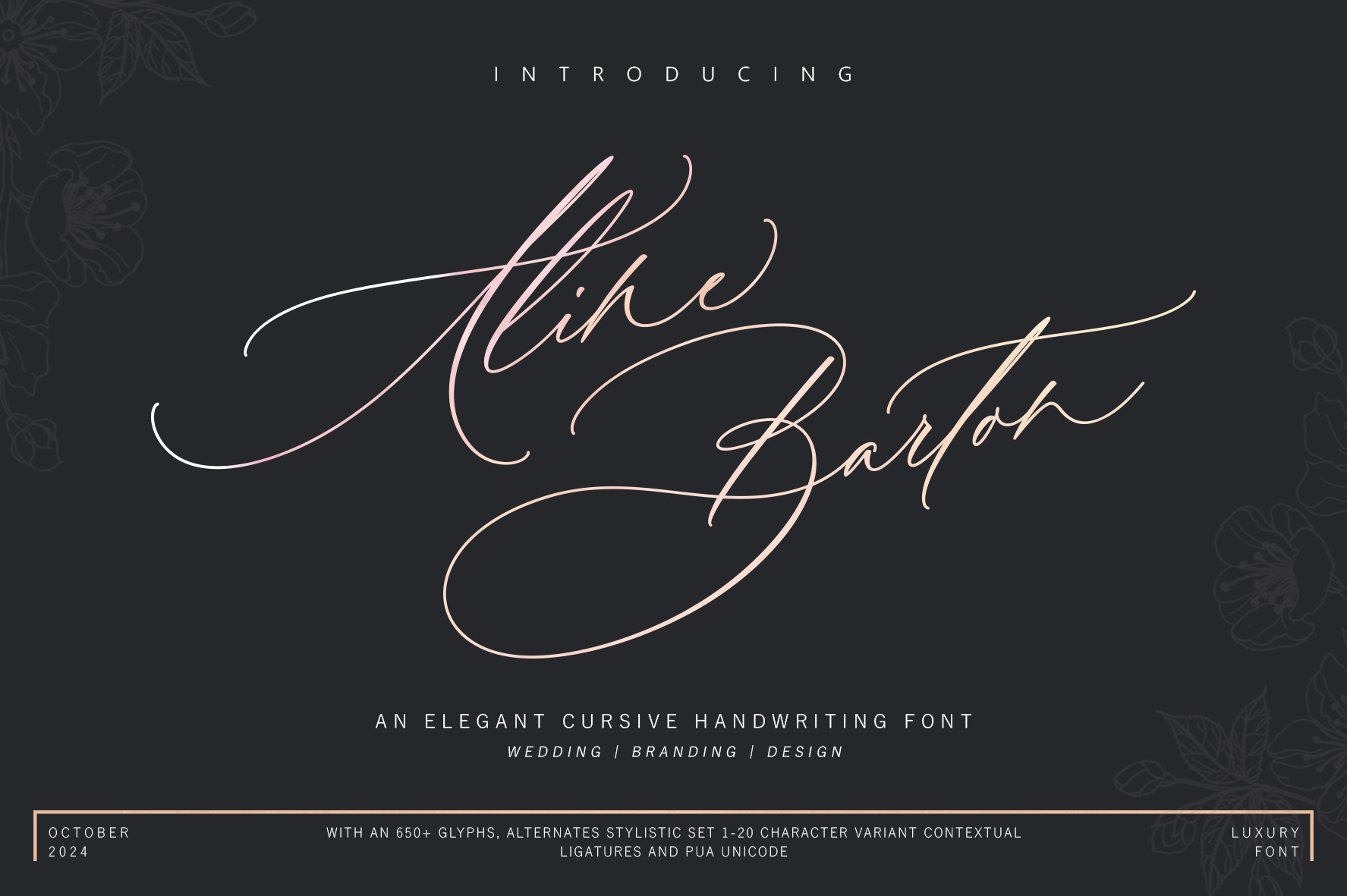 Aline Barton, a Script Font by JamalCreativeStudio