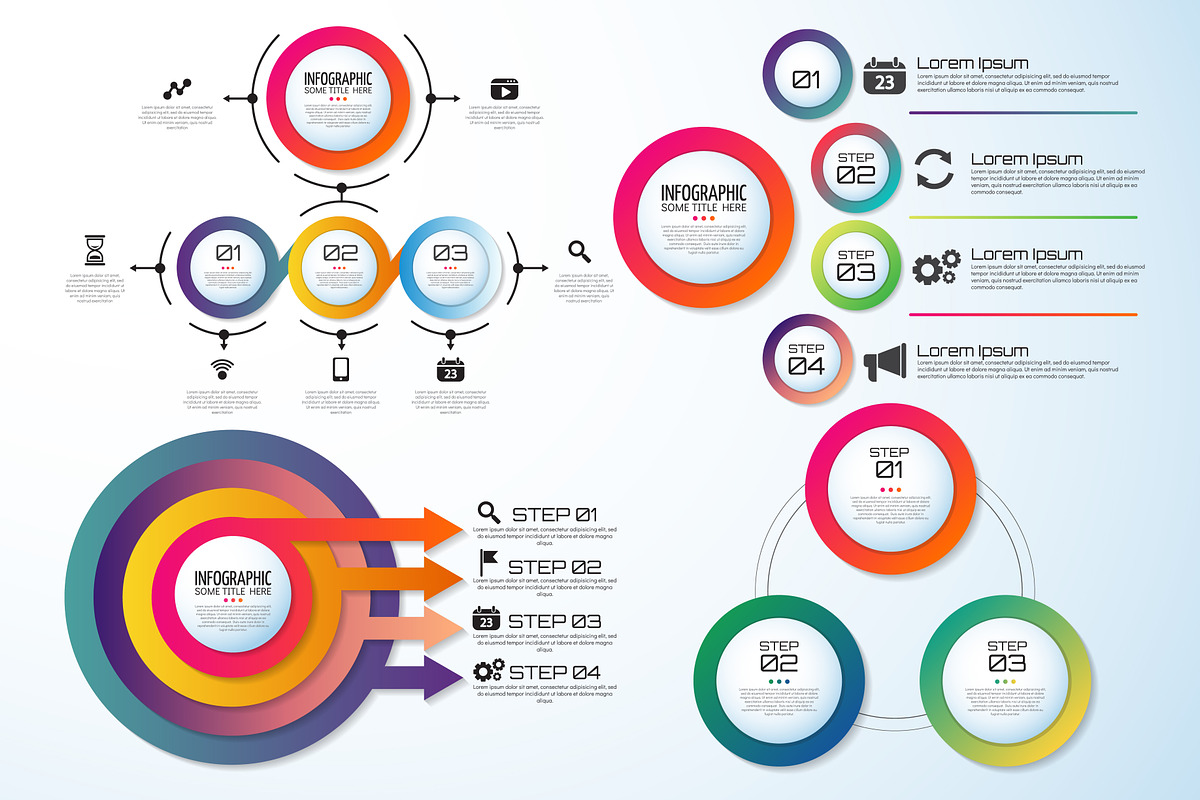 16 CIRCLE INFOGRAPHICS [AI+PSD], a Work Illustration by Toonsteb