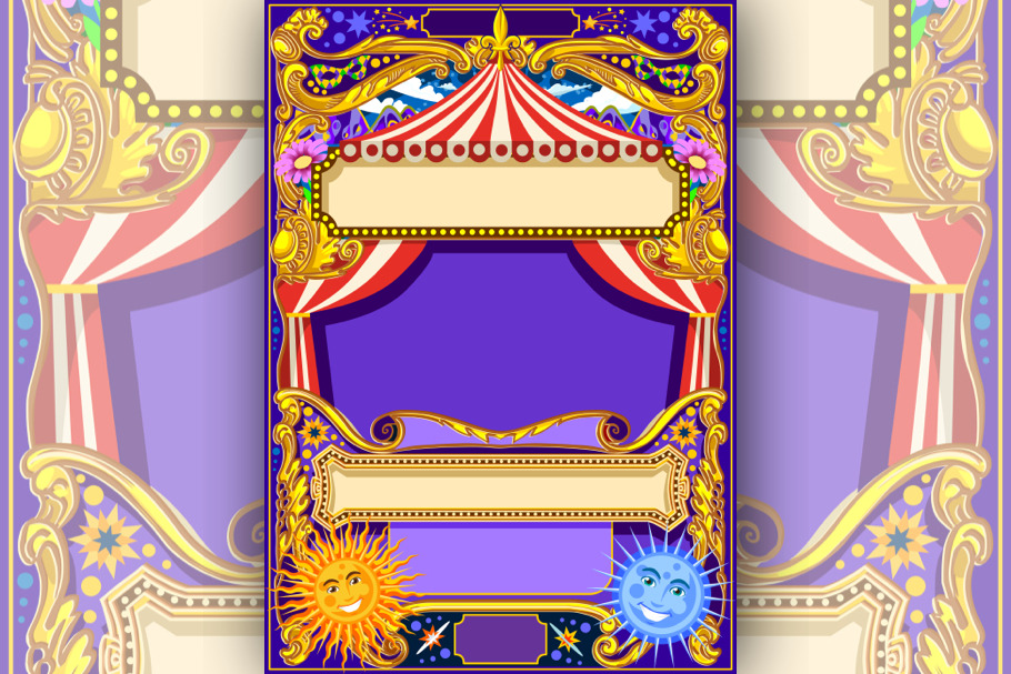 Circus Frame Vector Background, a Decorative Illustration by Aurielaki ...
