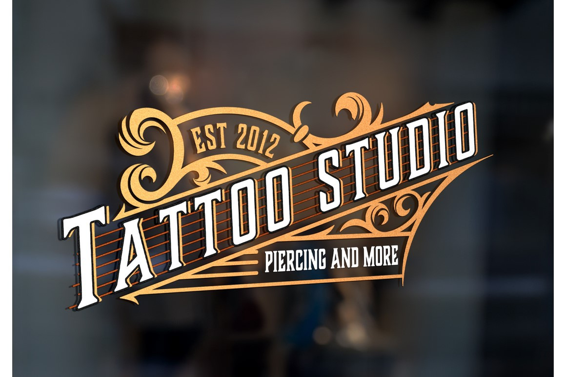 Tattoo logo template, a Branding & Logo Template by OneVectorStock
