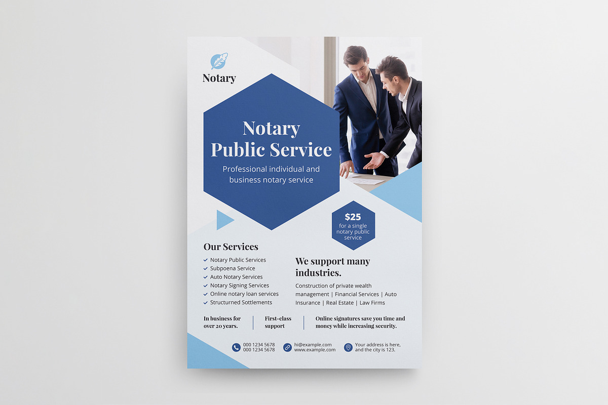 Notary Service Flyer Canva Template, a Flyer Template by DesignOriel