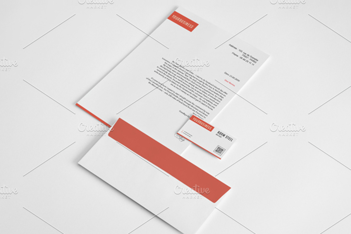 Simple Stationery Design Template, a Stationery Template by felicidads