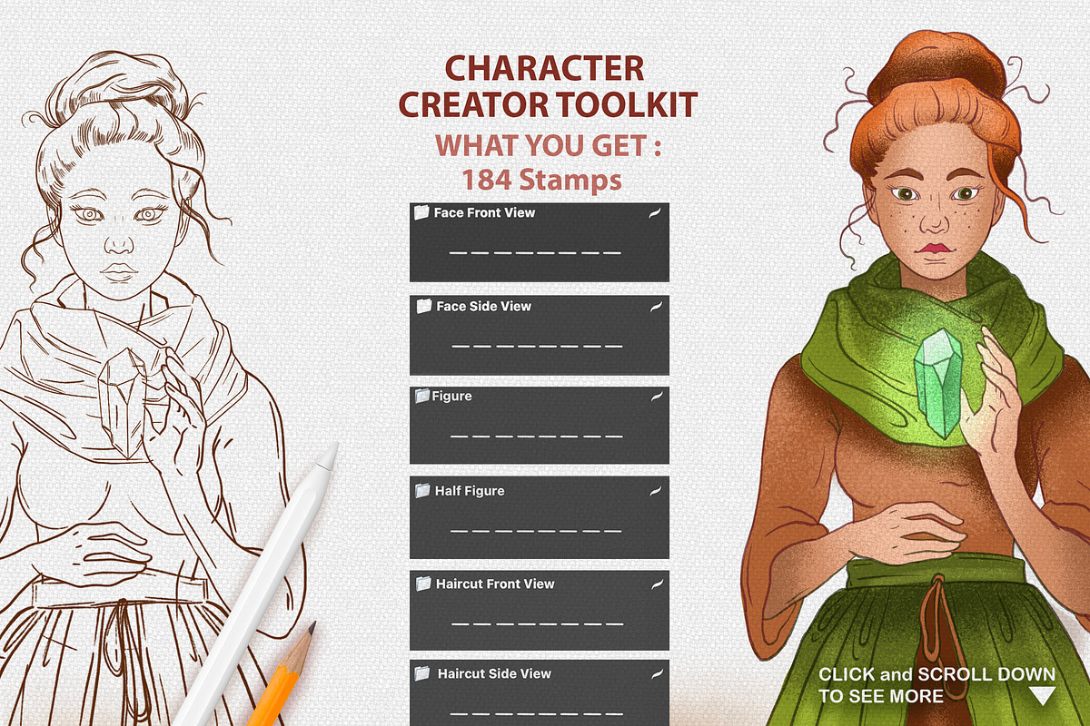 PROCREATE CHARACTER CREATOR TOOLKIT, a Brush Add-On by AlexandraArt