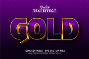 Gold style editable text effect, a Brushes & More by designvectx