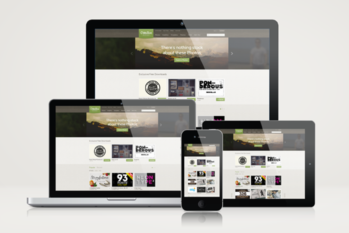 Responsive Website Mockup Templates, an iPhone Mockup by loswl
