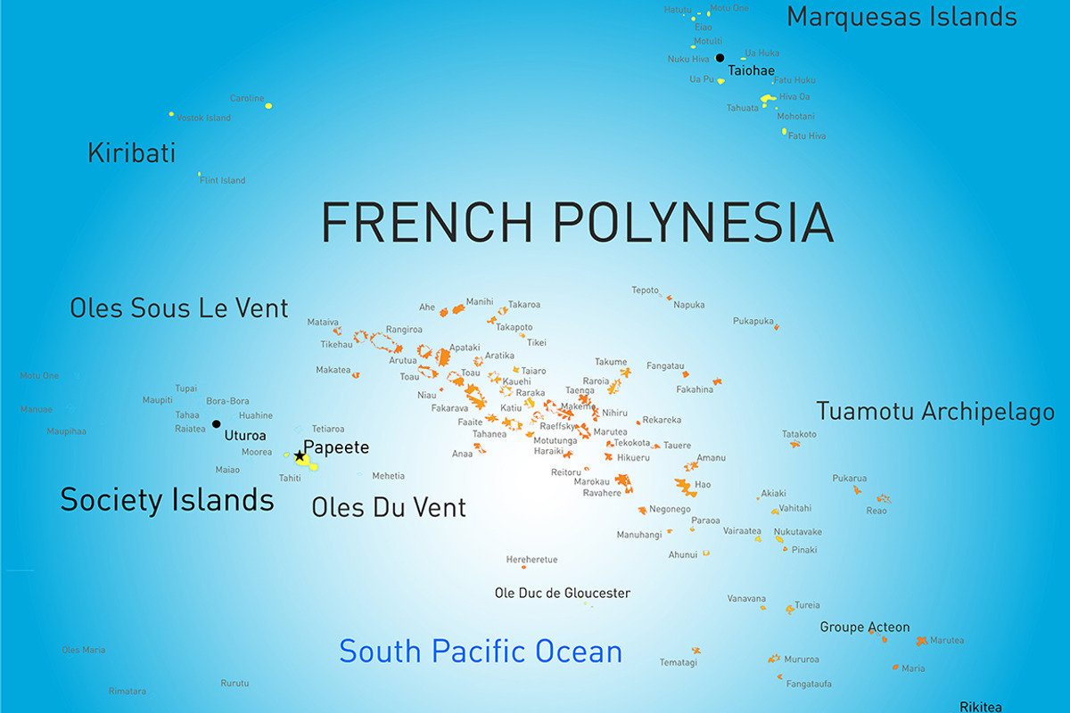 map of French Polynesia, an Illustration by Jan Jack Russo Media