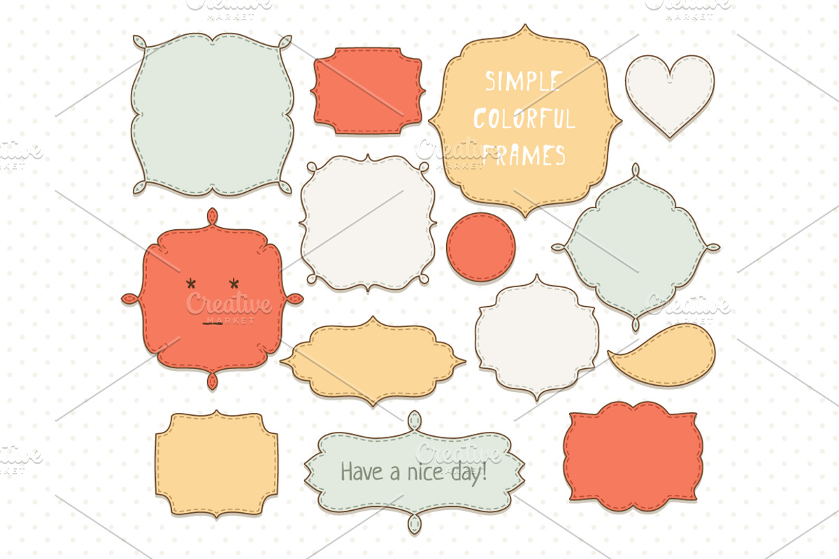 Set of stitched frames, a Decorative Illustration by Dreaming_Lucy