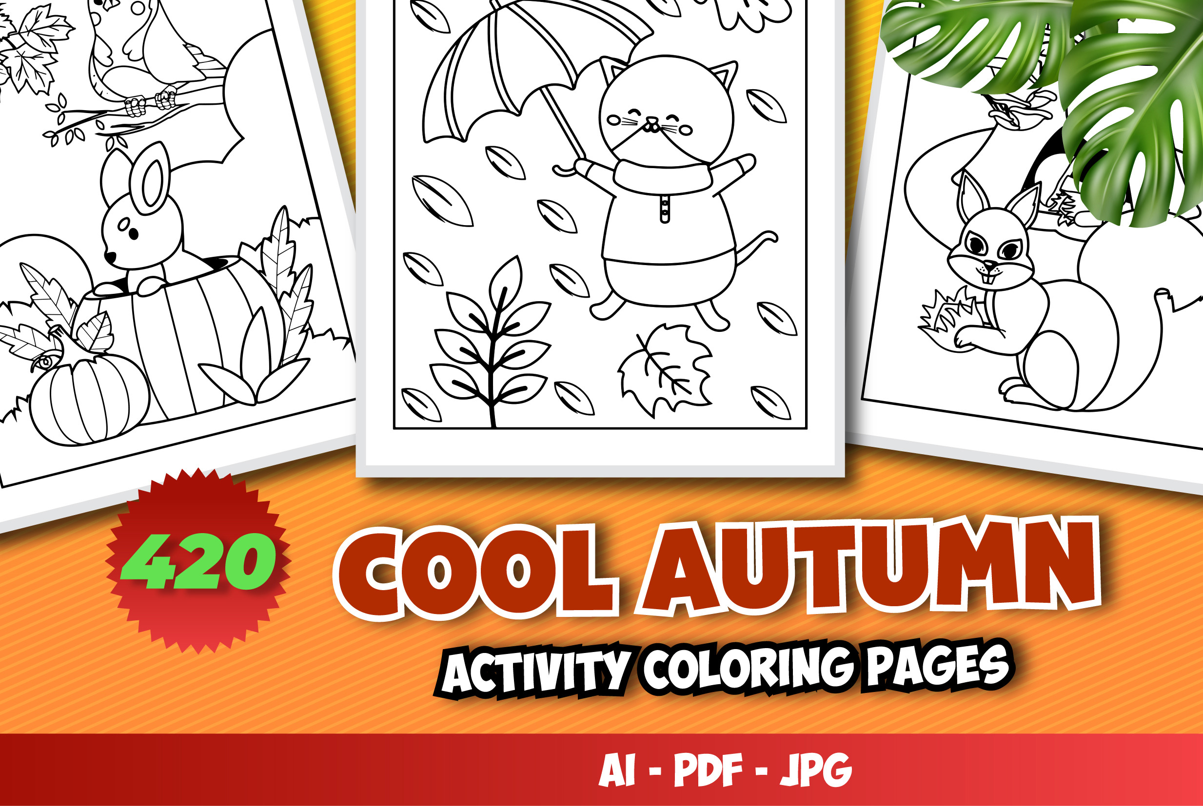 420 Cool Autumn Activity Pages, an Illustration by Blue Digital Studio