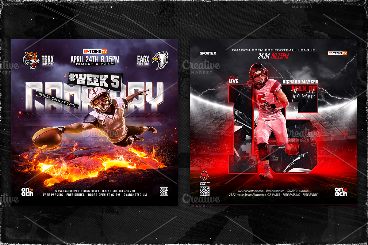 5 Football Flyer Templates, a Flyer Template by OnurDemircan