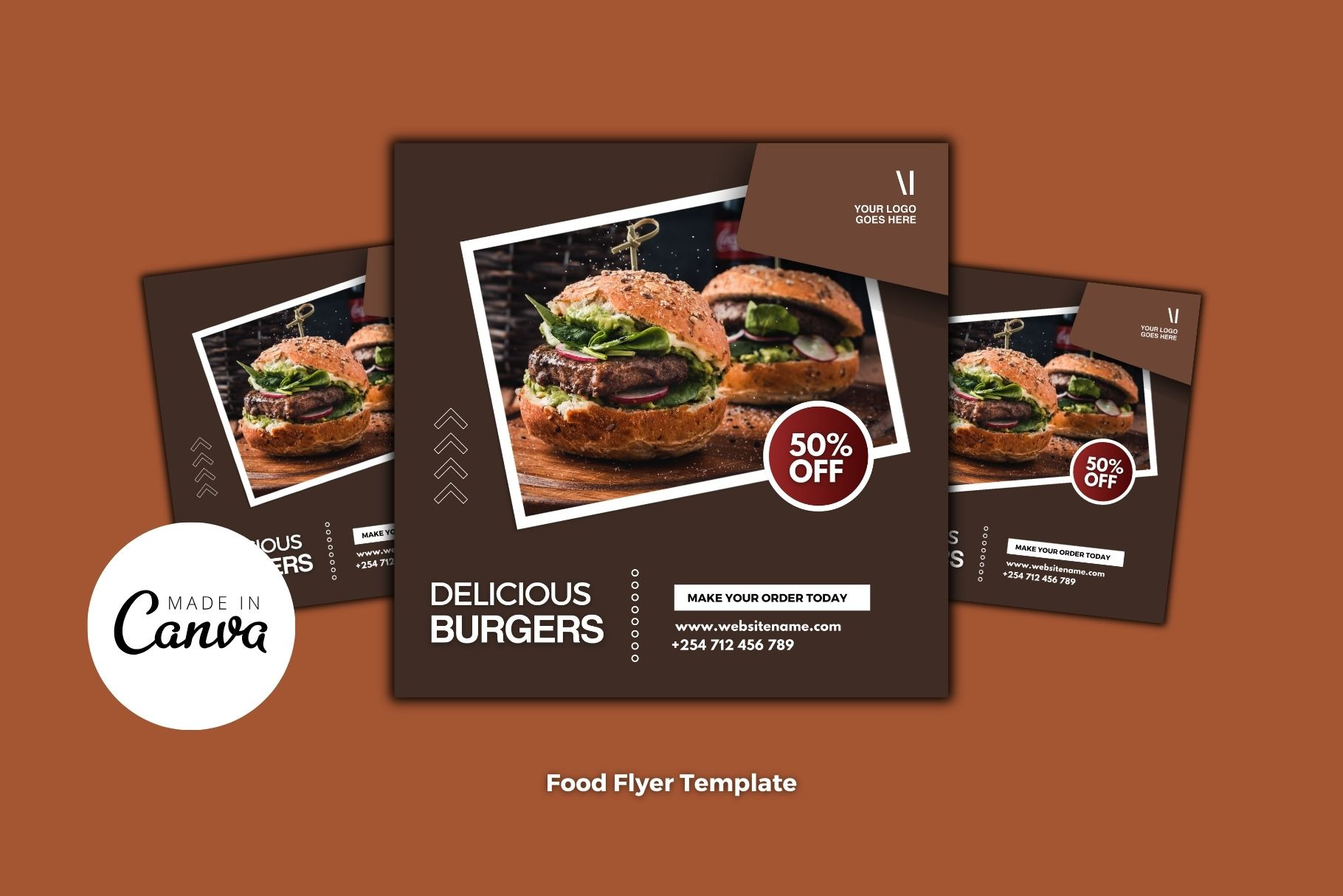 Burger Fast Food Canva Template, a Social Media Template by MK Creatives