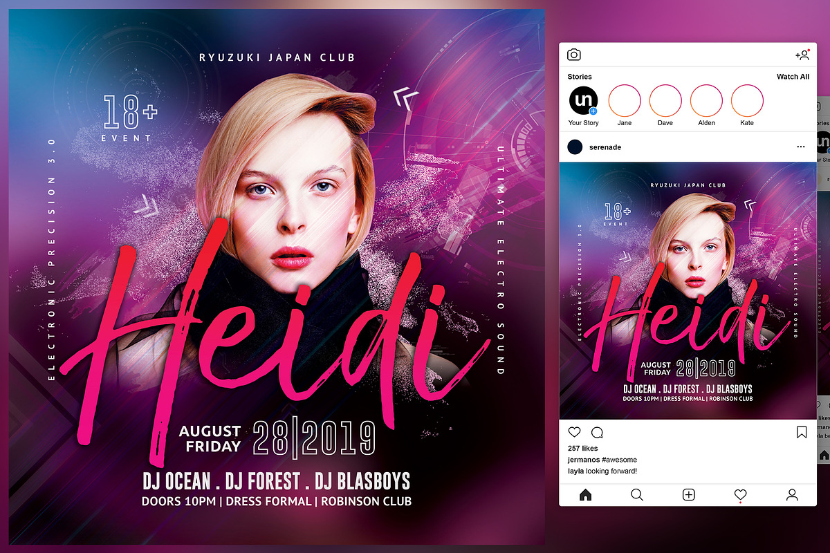 Girl Party Flyer, a Flyer Template by KiraYamato Design Studio