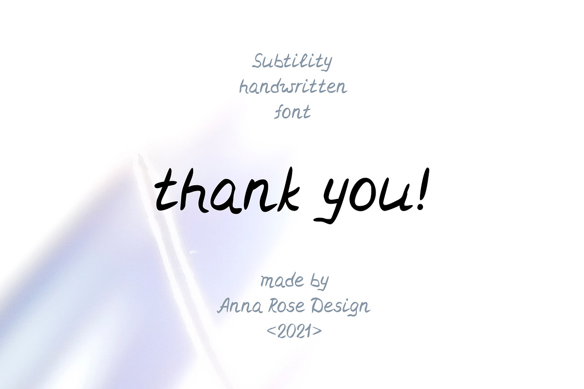 Subtility - modern handwritten font, a Sans Serif Font by Rose Design