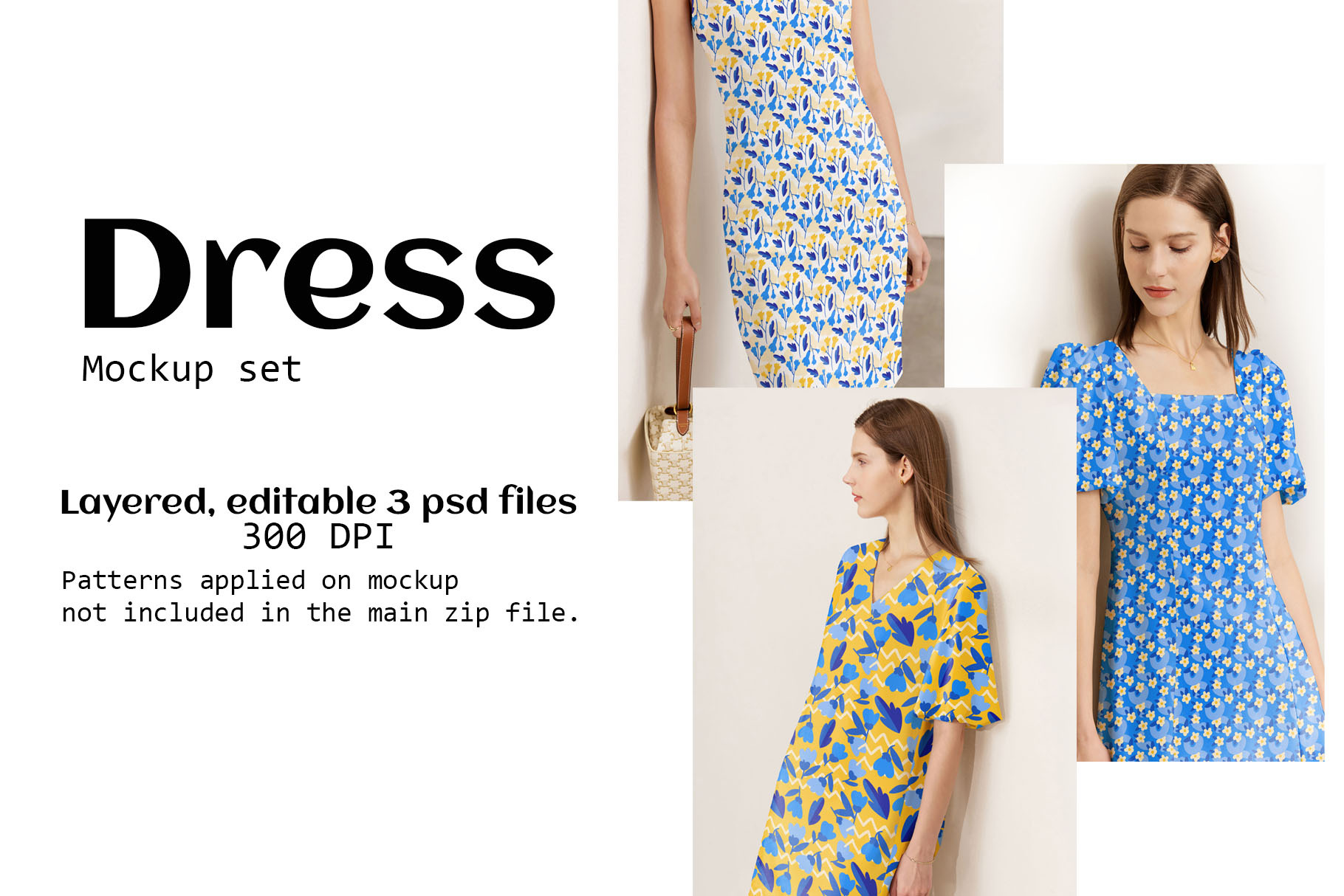 DRESS Mockup Ste - 3 PSD Template, an Apparel Mockup by VaulinaAnna