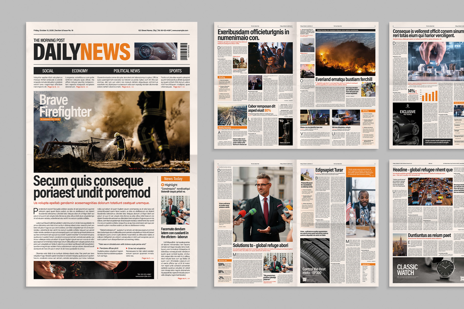 Tabloid Newspaper Template, a Magazine Template by BrandPacks