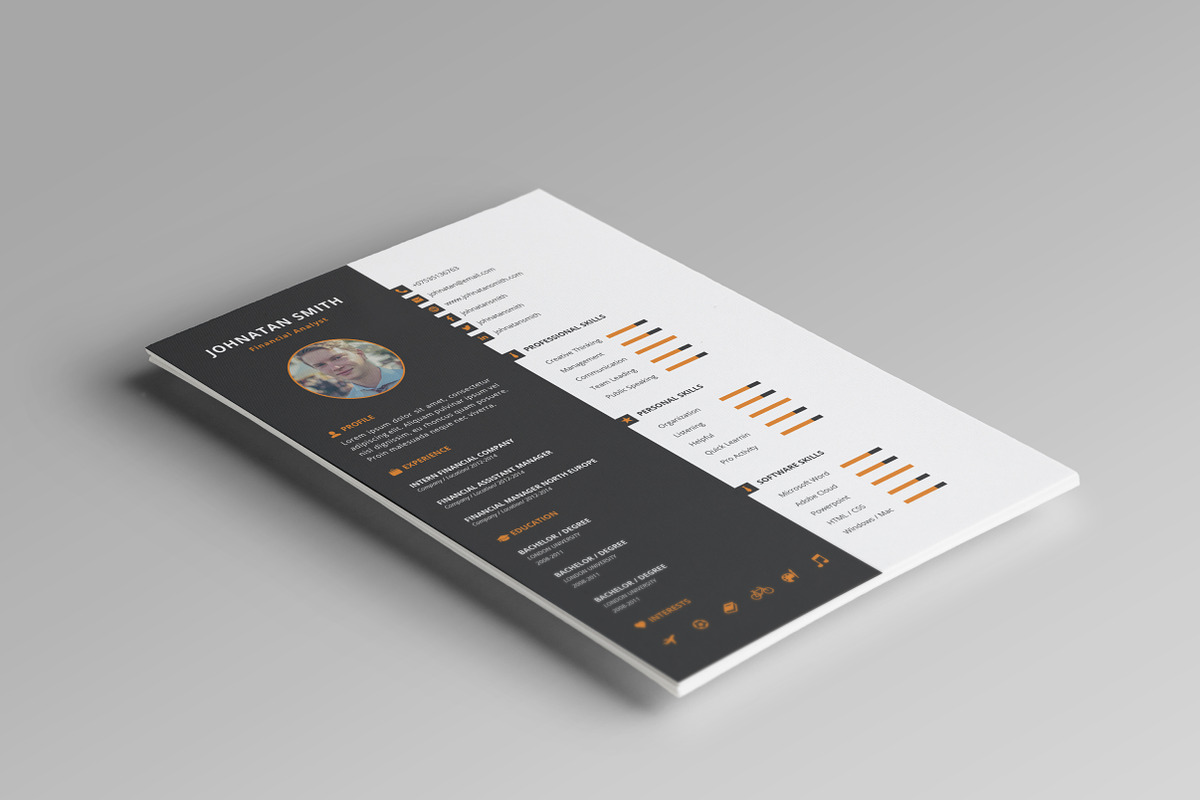 Modern Resume Template vol.2, a Resume Template by Carlos Fernando