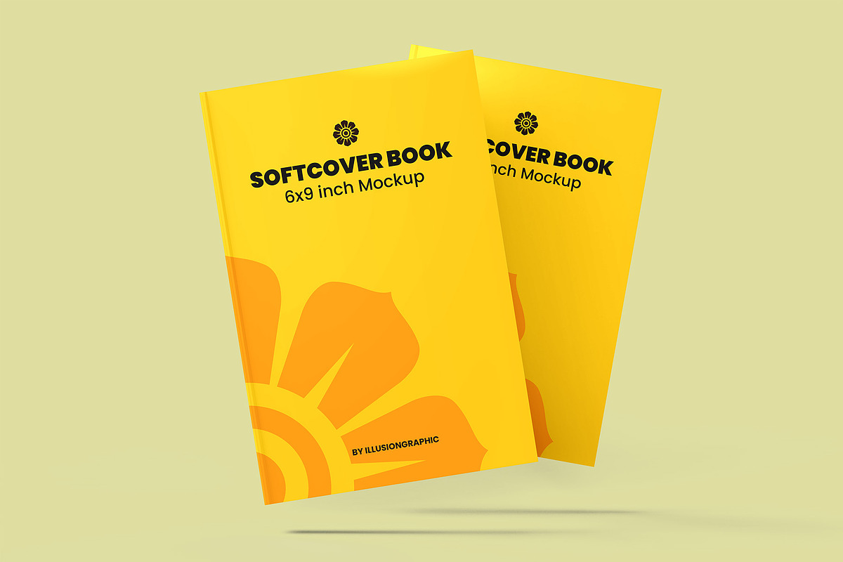 Softcover Book 6x9 inch Mockup, a Print Template by Illusiongraphic