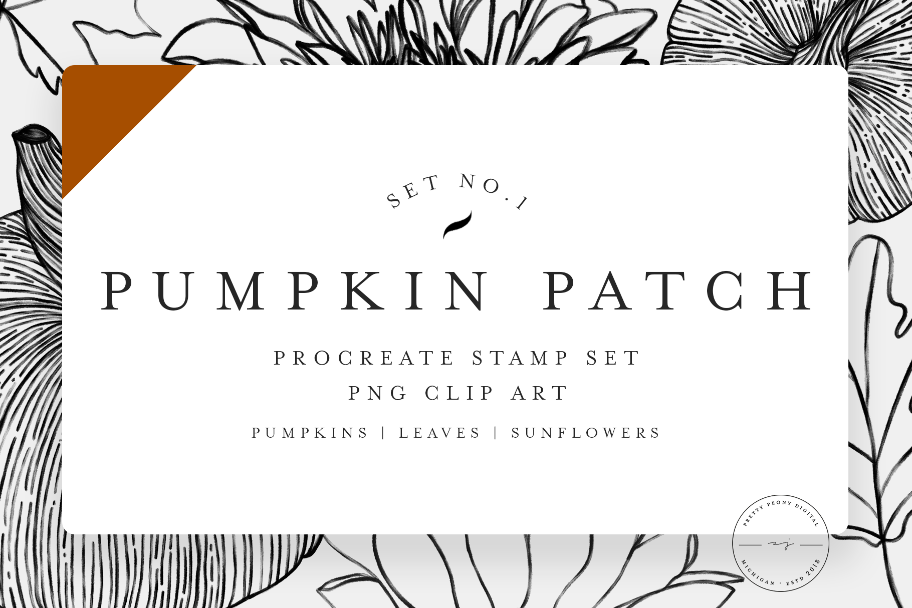 Pumpkin Patch Procreate Stamps + PNG, a Brush Add-On by SorrDesign