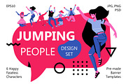 Jumping People Design Set, a Templates & Theme by Let's fly, people!