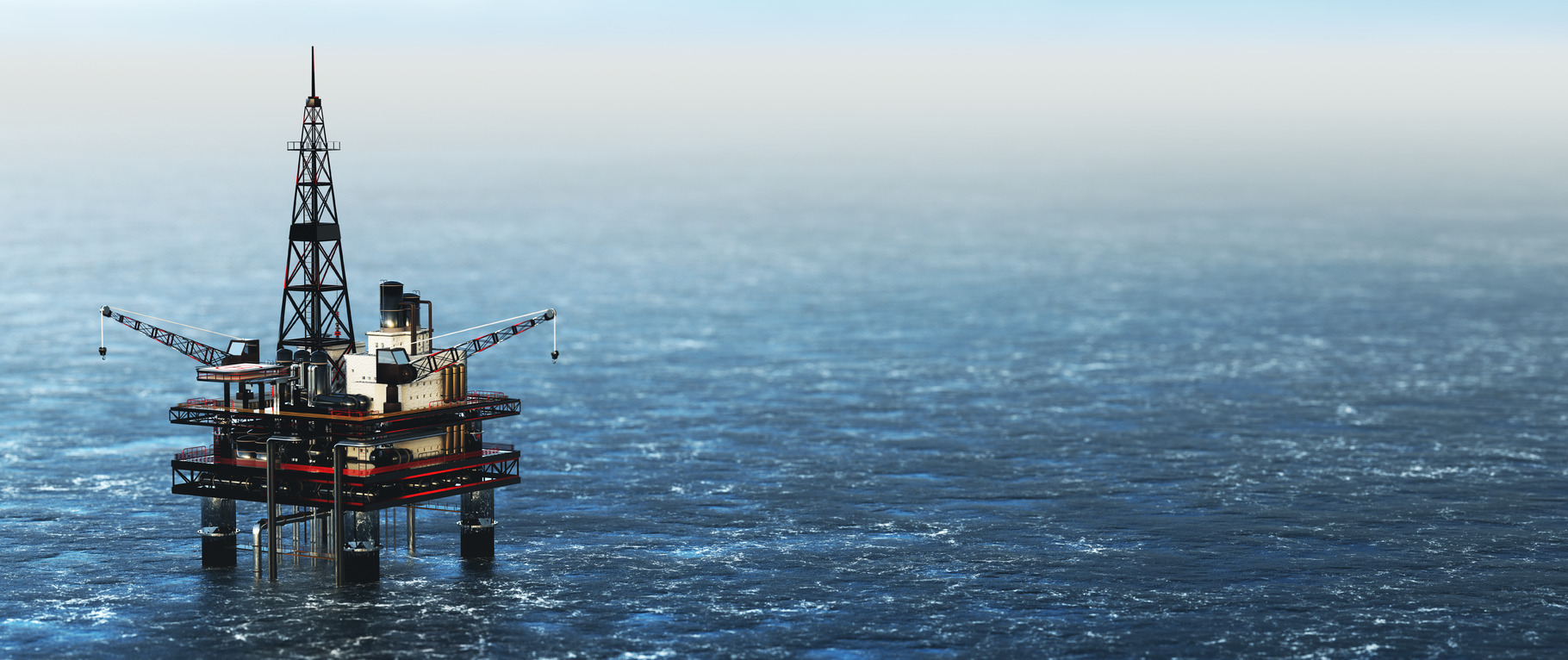 Offshore drilling rig on the sea. | Industrial Stock Photos ~ Creative ...